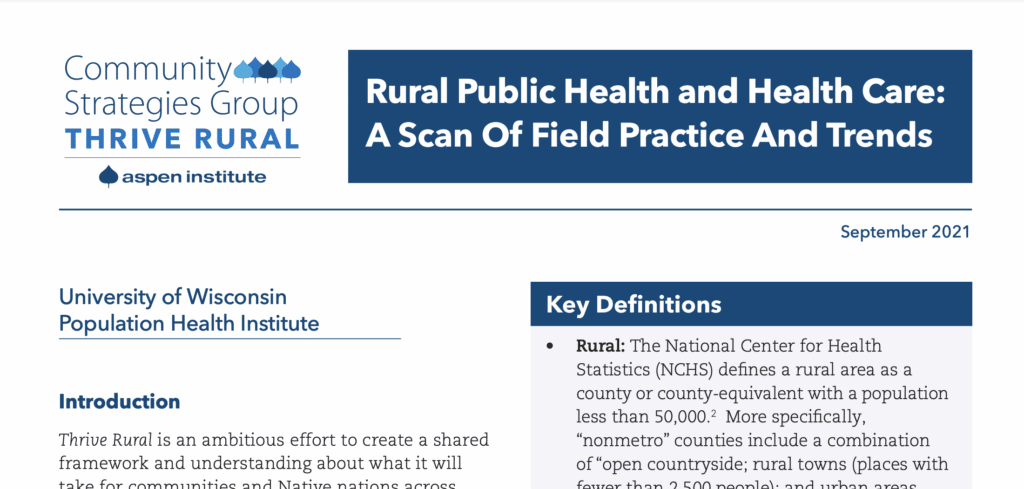 Rural Public Health and Health Care Trends - Aspen CSG
