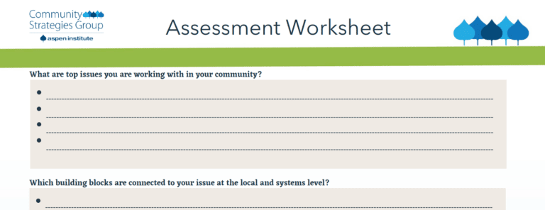 Thrive Rural Framework Assessment Worksheet - Aspen CSG
