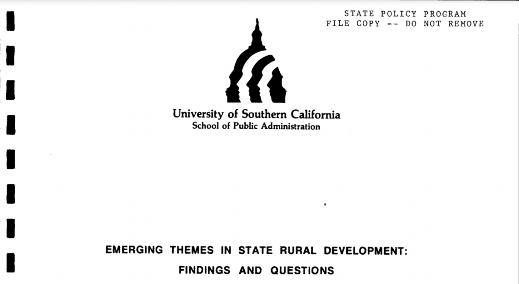 Emerging Themes In State Rural Development