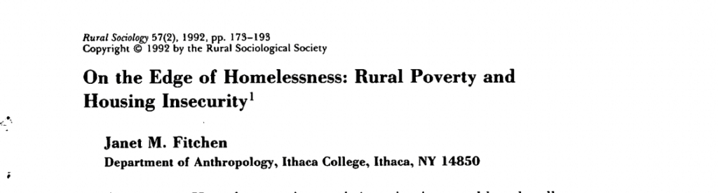 On the Edge of Homelessness: Rural Poverty and Housing Insecurity ...